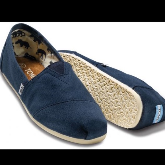 Toms | Shoes | Navy Blue Classic Toms Flats | Poshmark